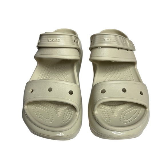 CROCS | Shoes | Nwt Crocs Cream Mega Crush Sandals With Adjustable ...